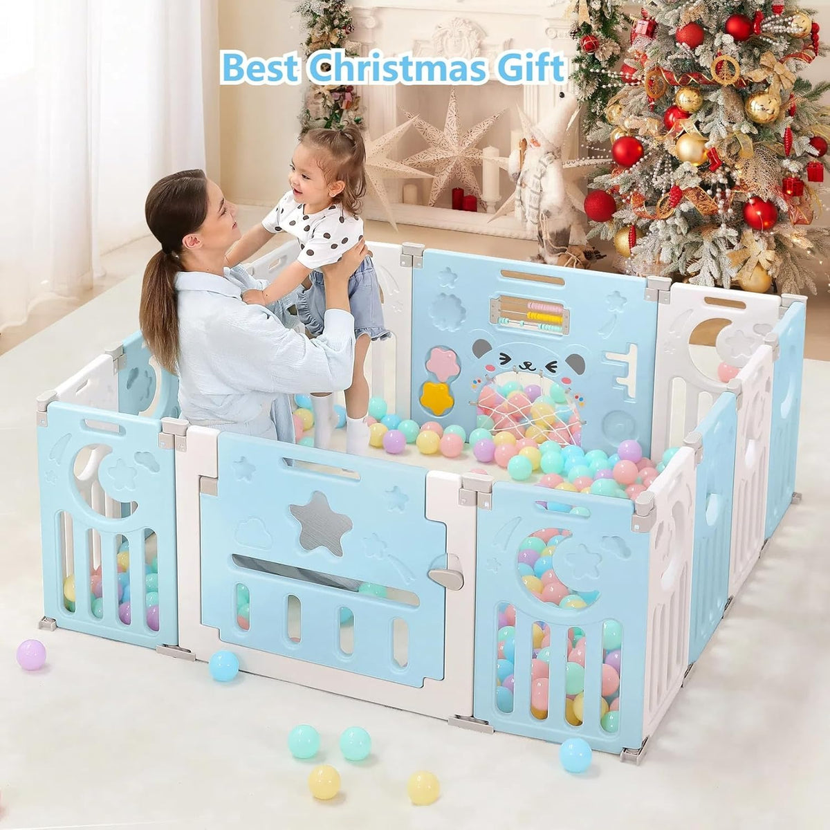 Dripex Baby Playpen, Foldable Playpen for Babies and Toddlers, Adjust